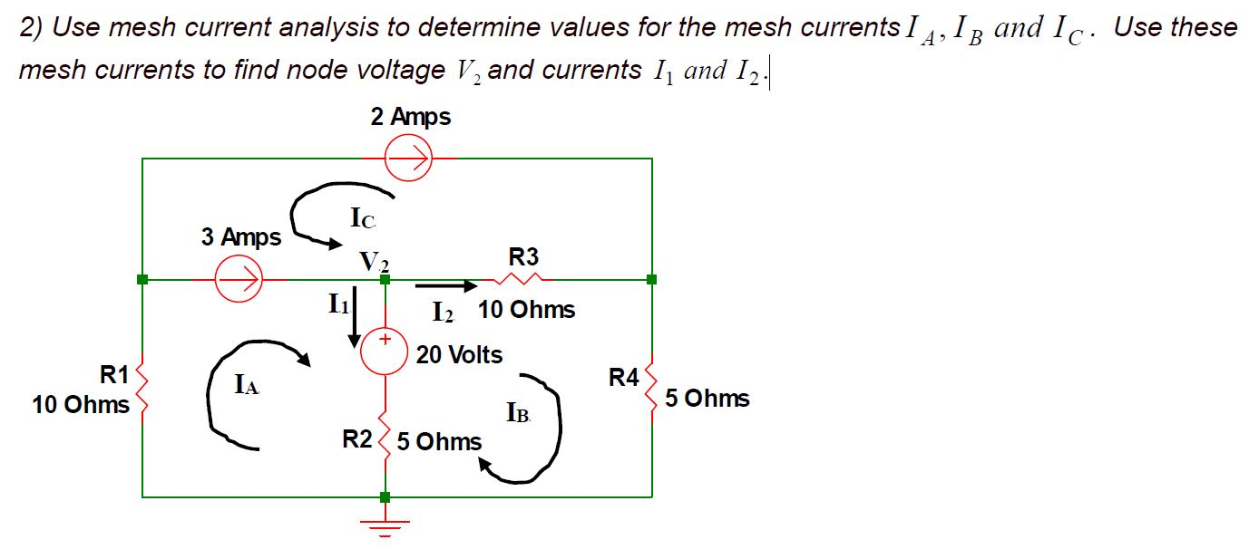Solved Use mesh current analysis to determine values for the | Chegg.com