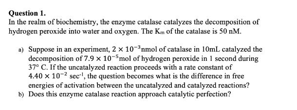 Solved Question 1. In the realm of biochemistry, the enzyme | Chegg.com