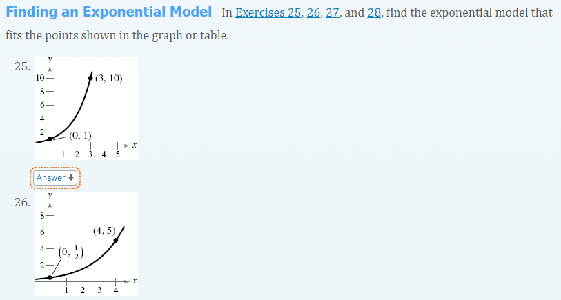 Solved Finding an Exponential Model In Exercises 25, 26, 27, | Chegg.com