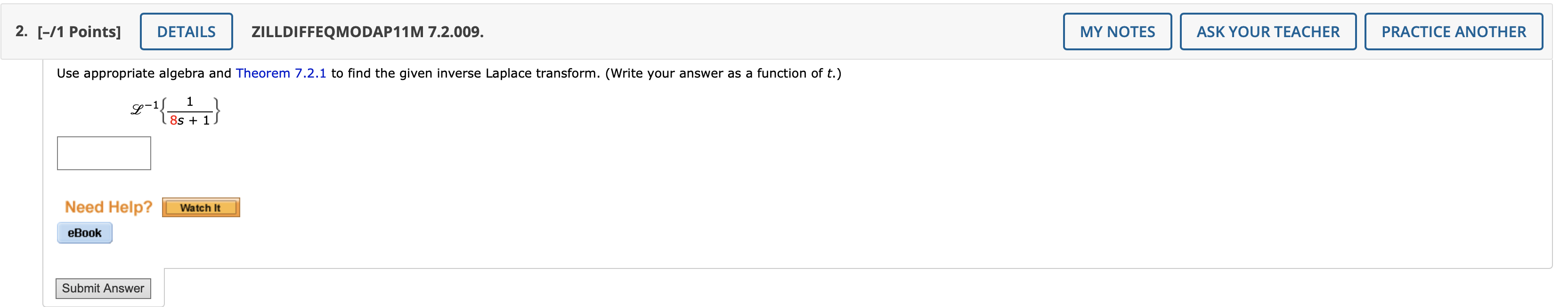 Solved 2. [-/1 Points] DETAILS ZILLDIFFEQMODAP11 M 7.2.009. | Chegg.com
