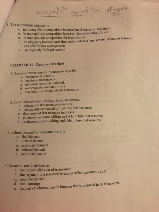 Solved 6. Inputs that can be increased a. fixed inputs b. | Chegg.com