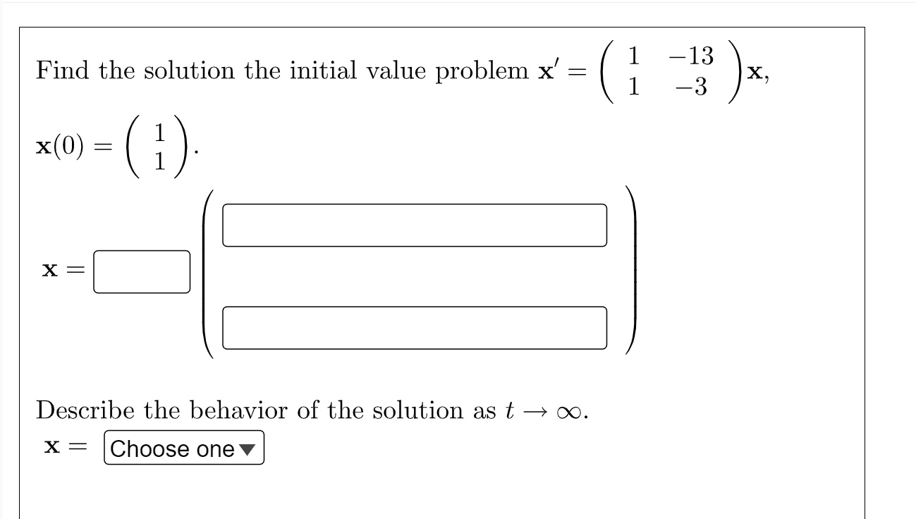 Solved Find the solution the initial value problem | Chegg.com