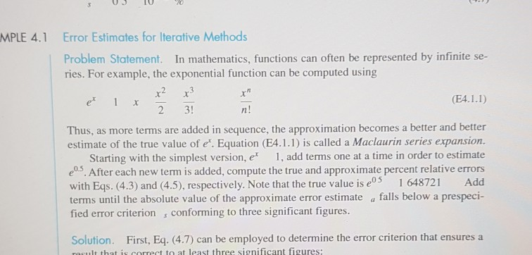 Solved Mple 41 Error Estimates For Iterative Methods 1875