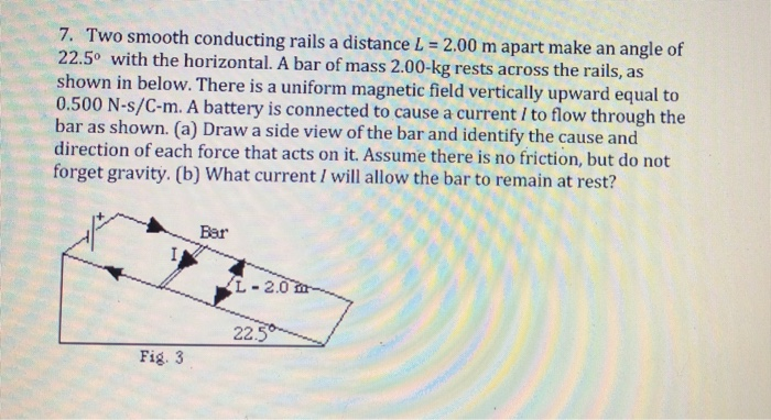 Solved 7. Two smooth conducting rails a distance L-2.00 m | Chegg.com