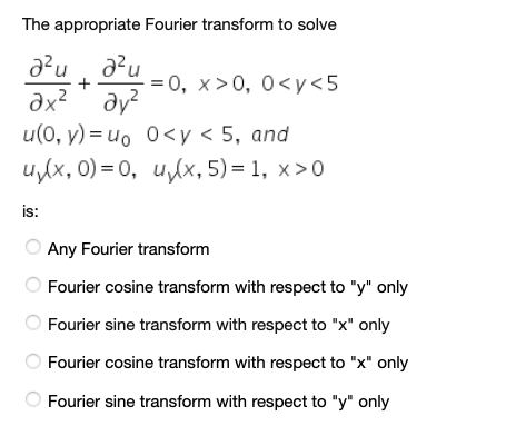 Solved The appropriate Fourier transform to solve | Chegg.com