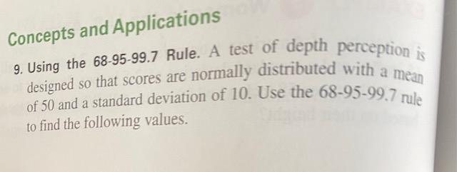 Solved Concepts and Applications 9. Using the 68-95-99.7 | Chegg.com