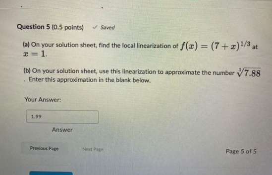 Solved (a) On your solution sheet, find the local | Chegg.com