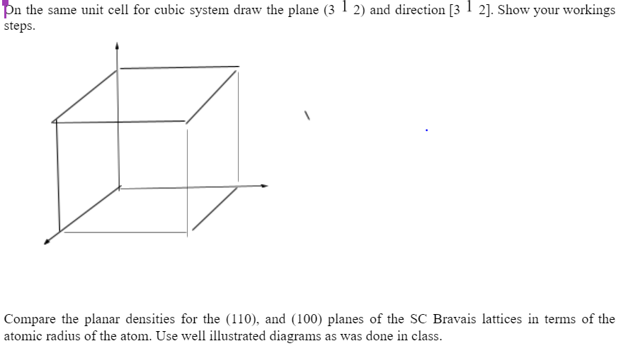 Solved Pn the same unit cell for cubic system draw the plane | Chegg.com