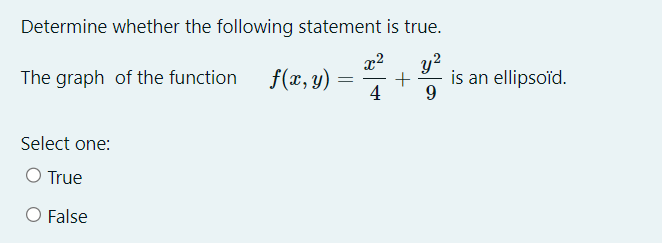 Solved Determine whether the following statement is true. | Chegg.com