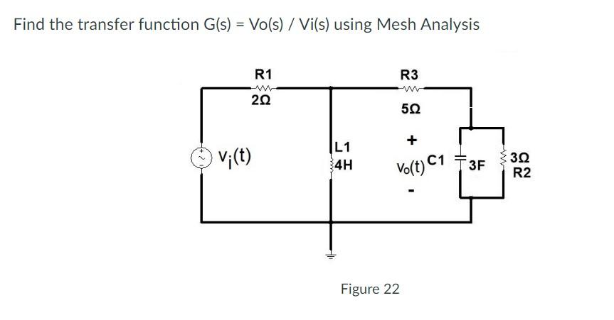 Find the transfer function G(s)=Vo(s)/Vi(s) using | Chegg.com