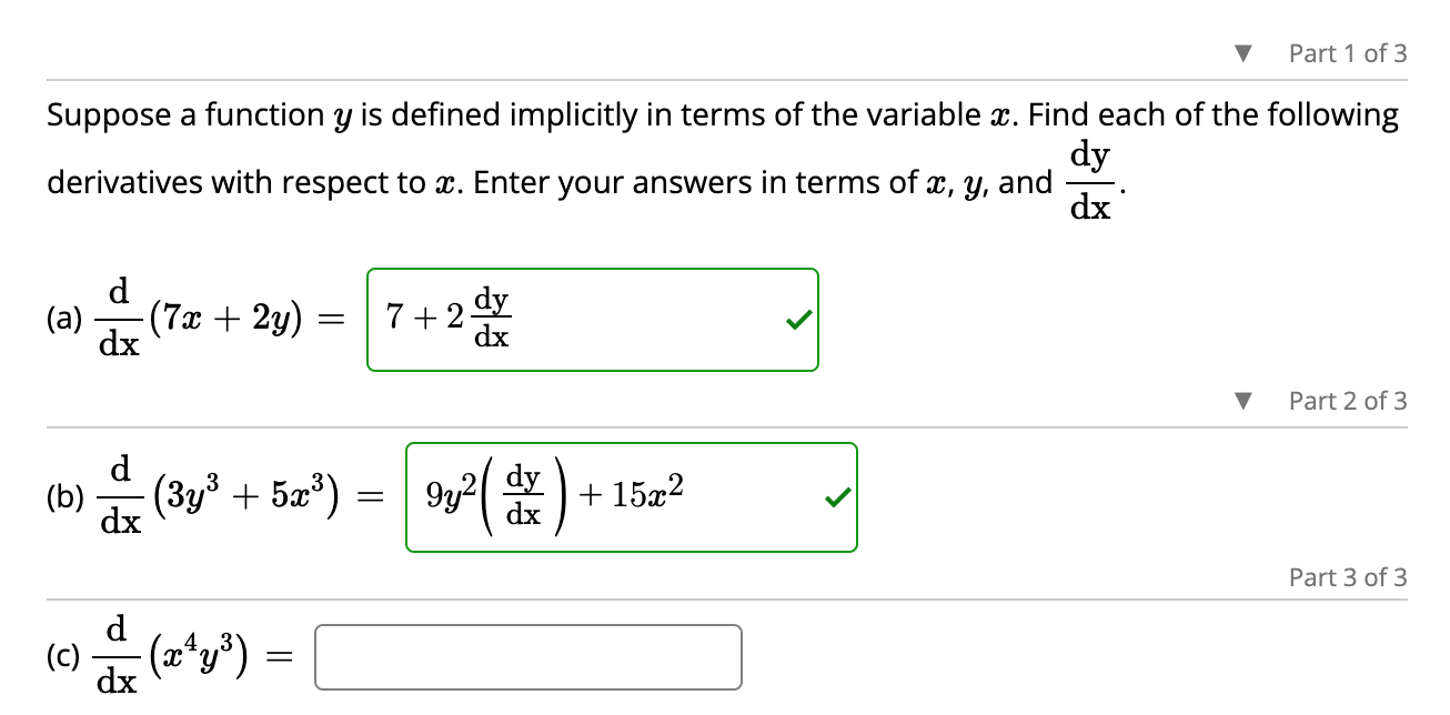 Solved Suppose a function y ﻿is defined implicitly in terms | Chegg.com