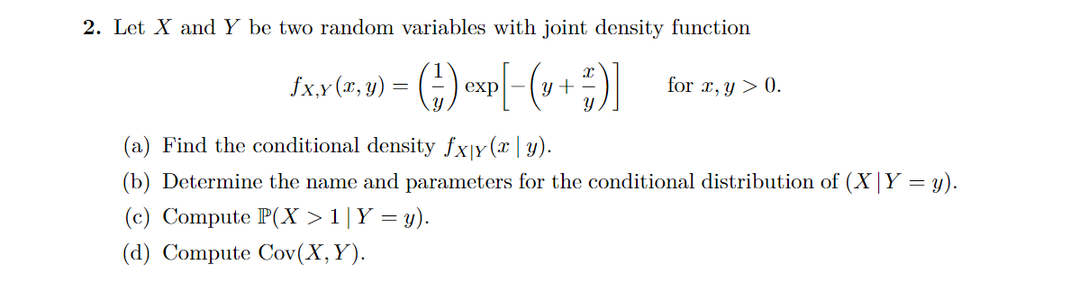 Solved 2. Let X and Y be two random variables with joint | Chegg.com