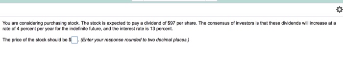 Solved You are considering purchasing stock. The stock is | Chegg.com