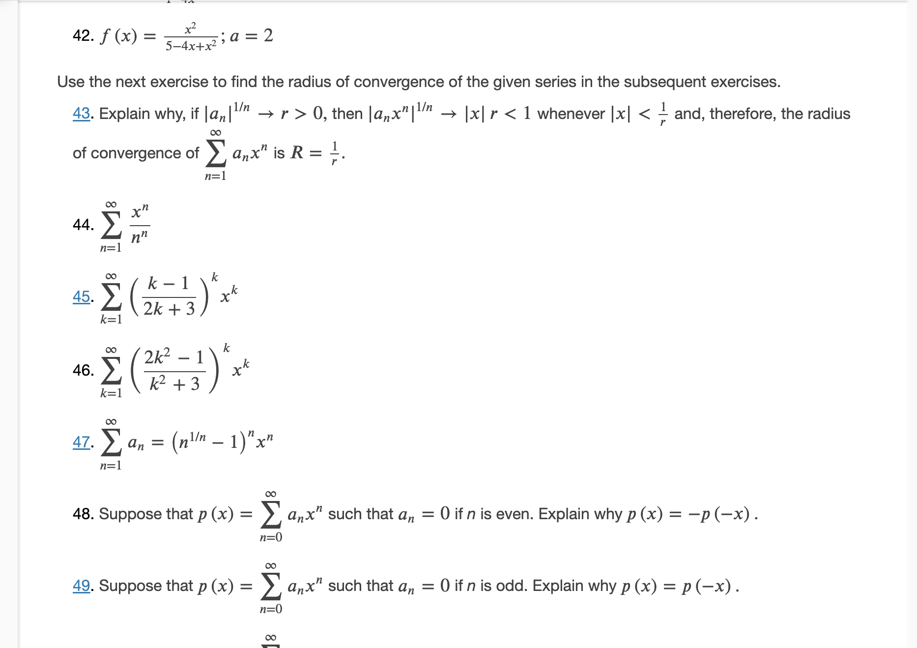 Solved 42. f(x)=5−4x+x2x2;a=2 Use the next exercise to find | Chegg.com