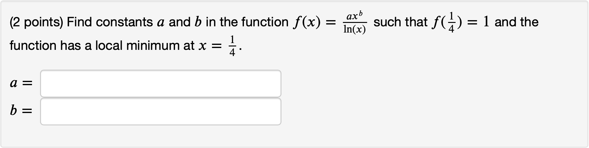 Solved (2 points) Consider the function f(x) = 8x + 5x-1. | Chegg.com