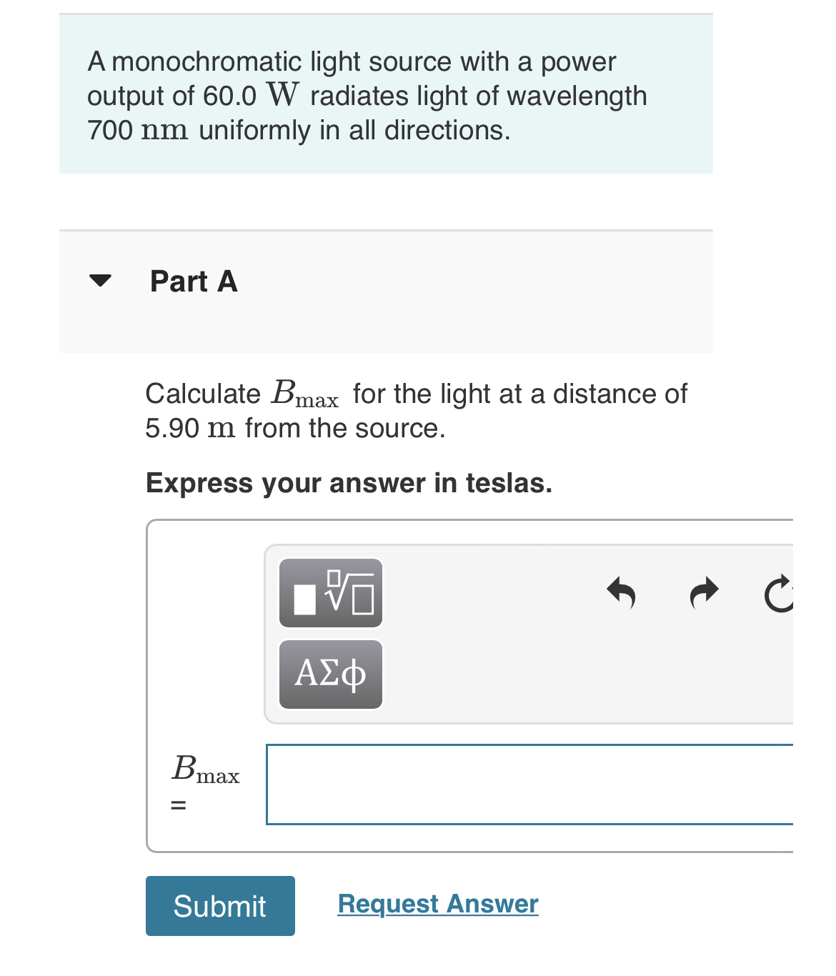 Solved A monochromatic light source with a power output of | Chegg.com