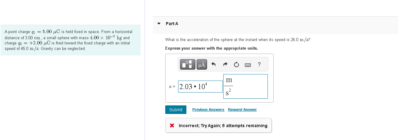 Solved A point charge q1=5.00μC ﻿is held fixed in space. | Chegg.com