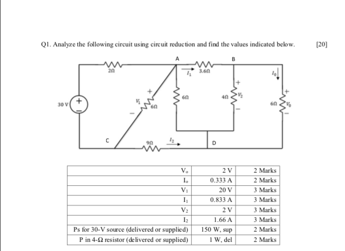 Solved Q1. Analyze the following circuit using circuit | Chegg.com