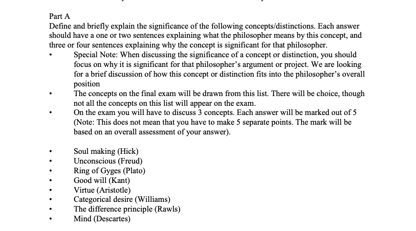 Part A Define and briefly explain the significance of | Chegg.com