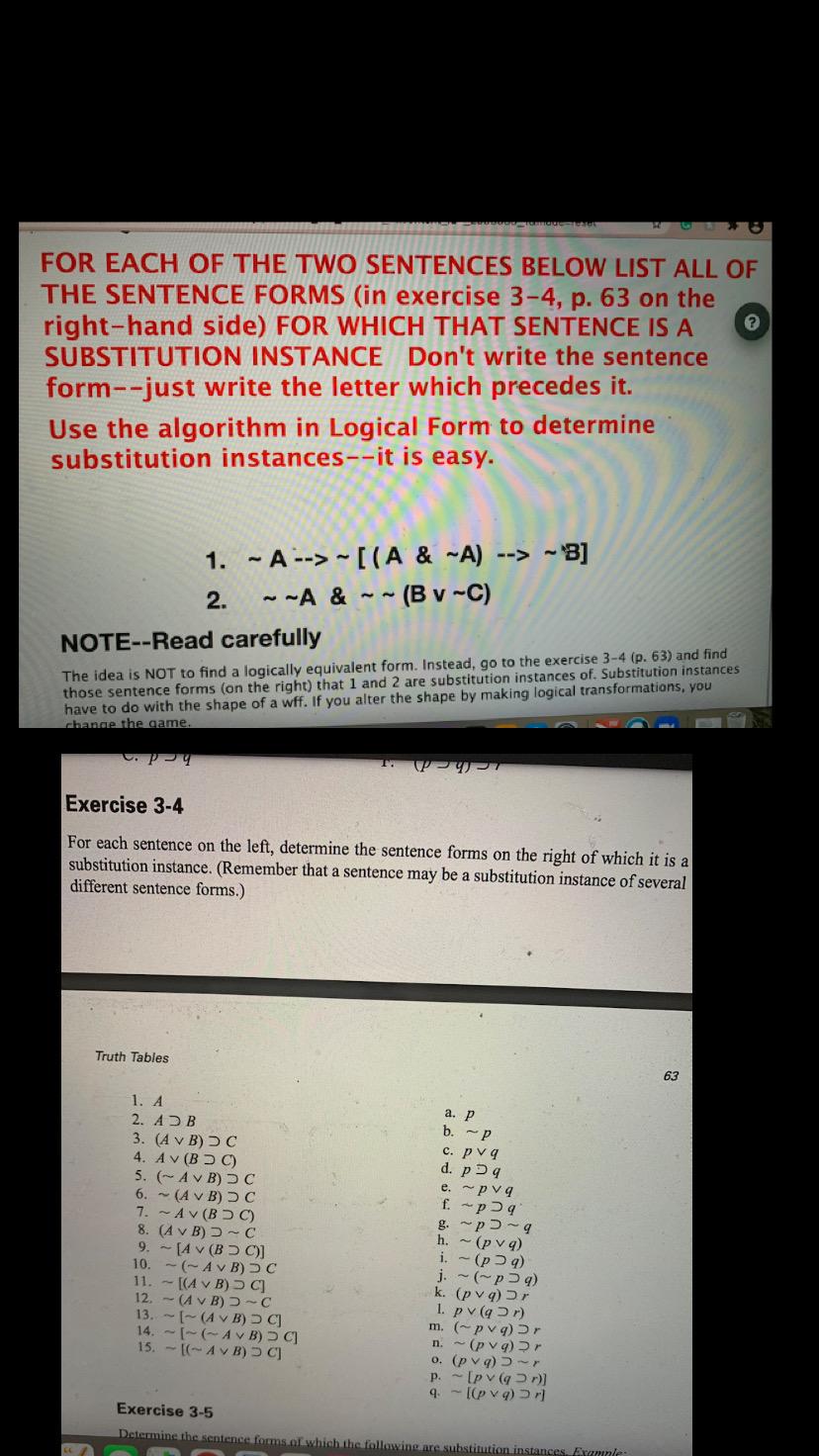 Solved FOR EACH OF THE TWO SENTECES BELOW: 1. ~A--> | Chegg.com