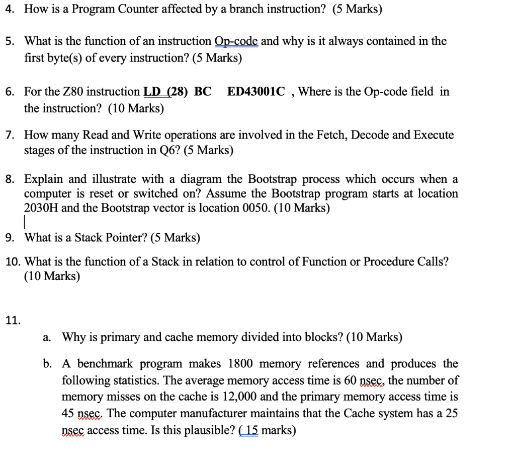 4. How is a Program Counter affected by a branch | Chegg.com