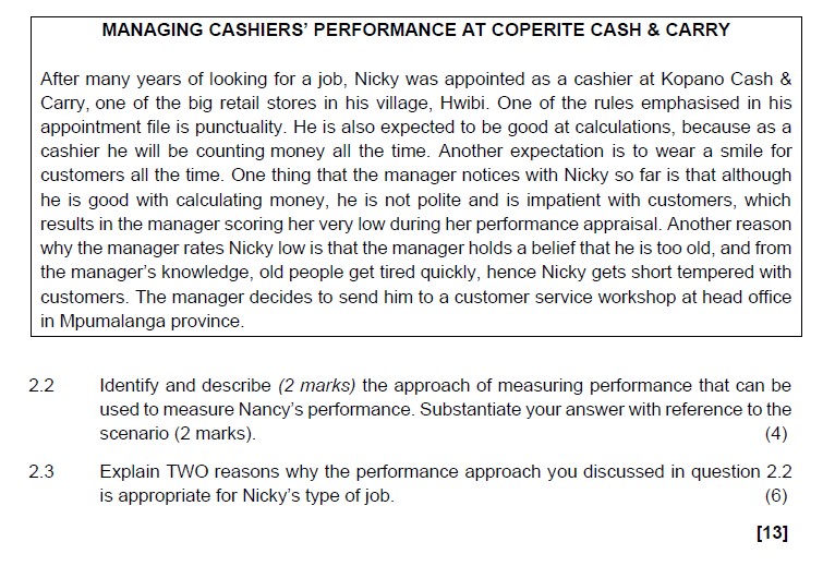 Solved MANAGING CASHIERS' PERFORMANCE AT COPERITE CASH \\& | Chegg.com