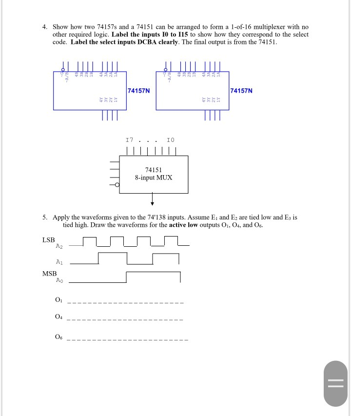 Solved 4. Show how two 74157s and a 74151 can be arranged to | Chegg.com