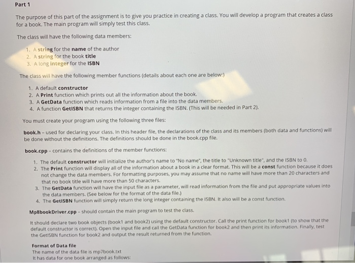 Solved Part 1 The purpose of this part of the assignment is | Chegg.com