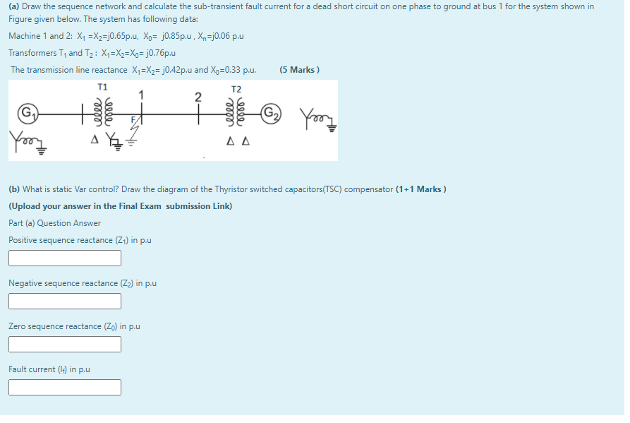 Solved (a) Draw the sequence network and calculate the | Chegg.com