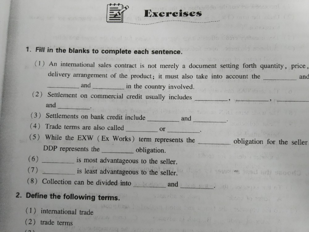 Solved Exercises 1. Fill in the blanks to complete each | Chegg.com