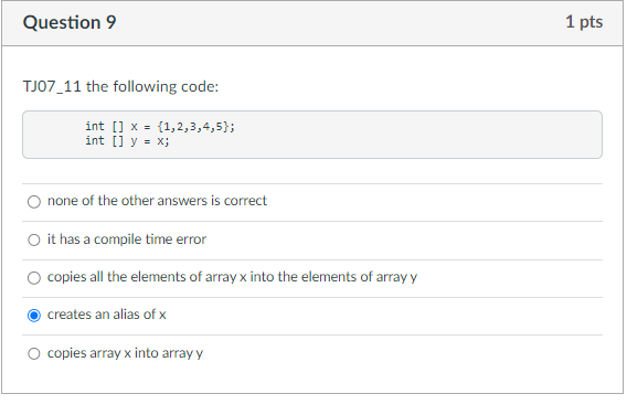 Solved TJ07_21. given double [] foo = new double [5]; | Chegg.com