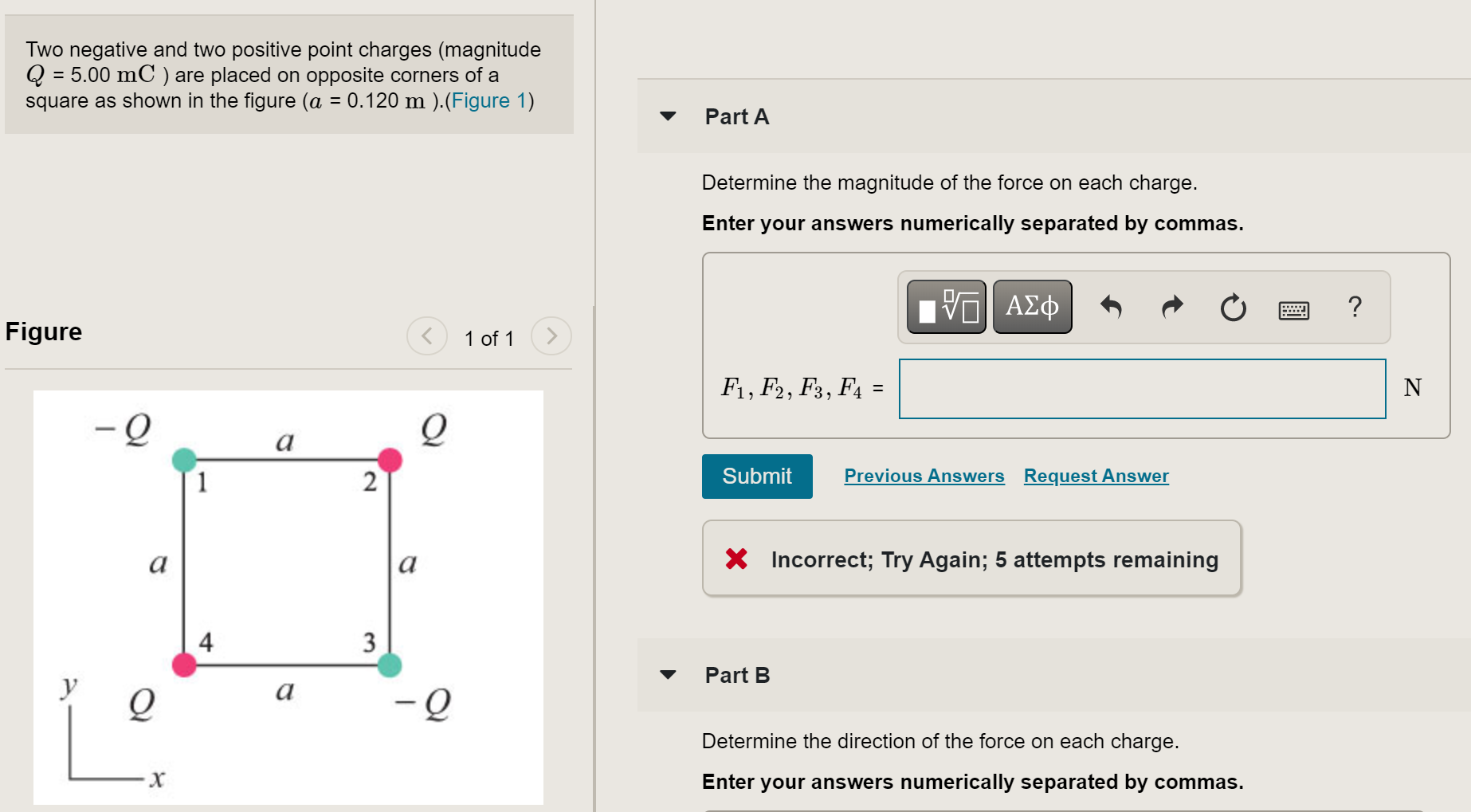 Solved Two negative and two positive point charges | Chegg.com