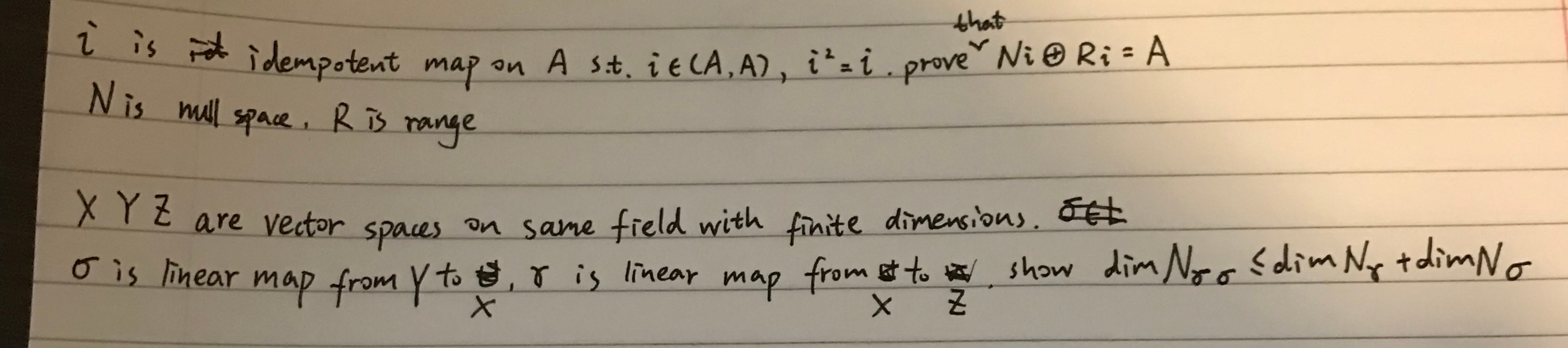 Solved that i is not idempotent map on A st. iELA,A), it-i. | Chegg.com