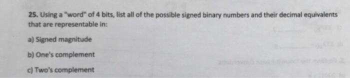 Solved 25. Using a "word" of 4 bits, list all of the | Chegg.com