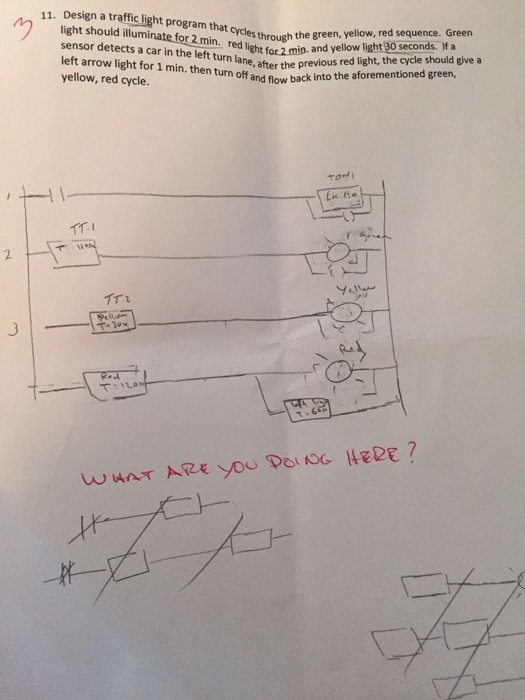 Solved Design a traffic light program that cycles through | Chegg.com