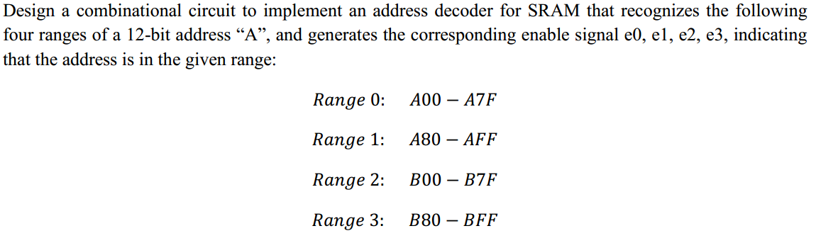 Solved Design a combinational circuit to implement an | Chegg.com