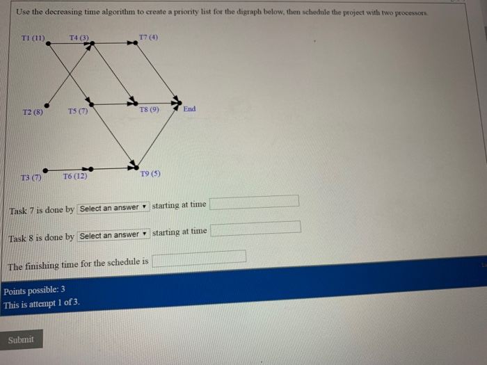 Solved Use The Decreasing Time Algorithm To Create A