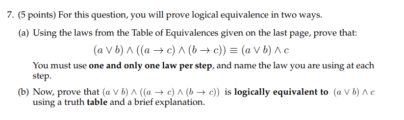 Solved 7. (5 points) For this question, you will prove | Chegg.com