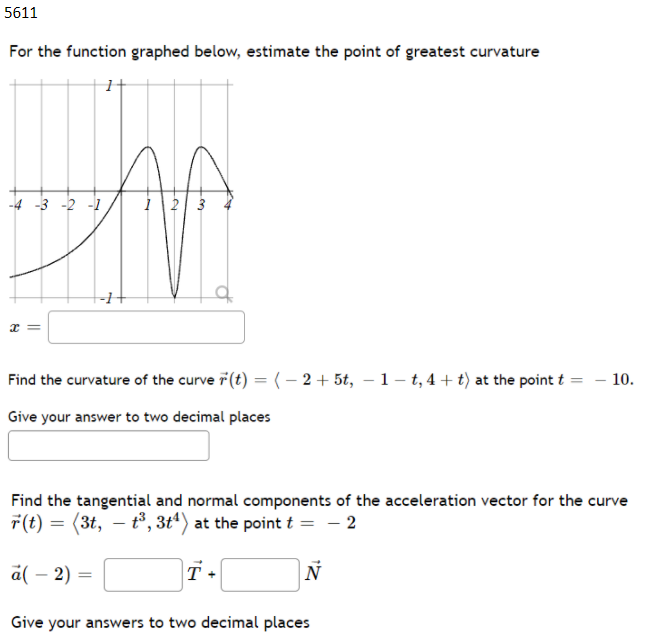 Solved 5611 For the function graphed below, estimate the | Chegg.com
