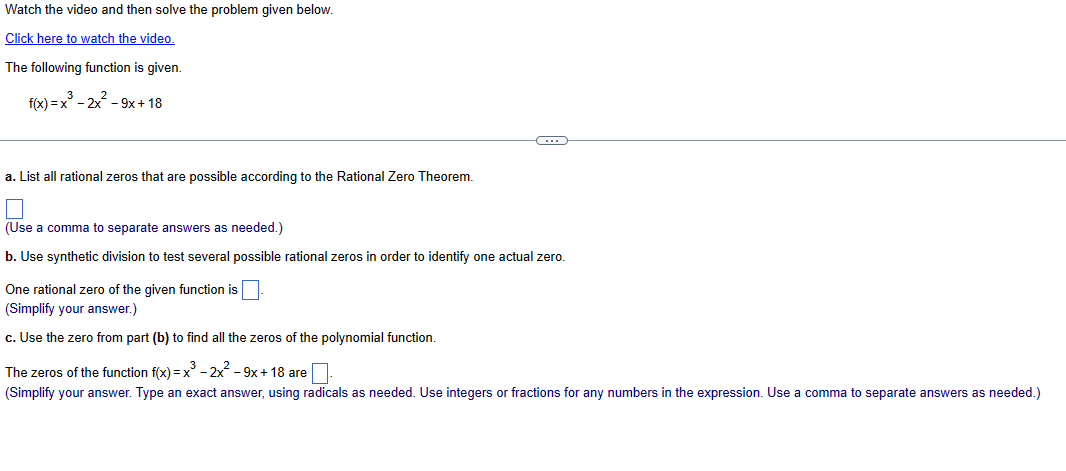 Solved Watch the video and then solve the problem given | Chegg.com