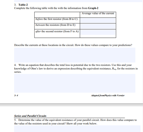 3. Table-2 Complete the following table with the with | Chegg.com