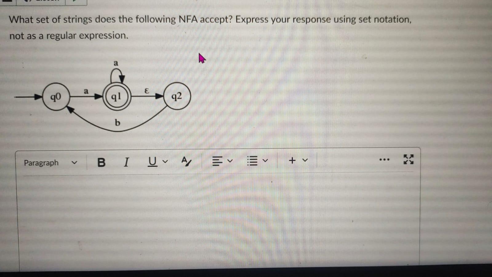 Solved What Set Of Strings Does The Following Nfa Accept
