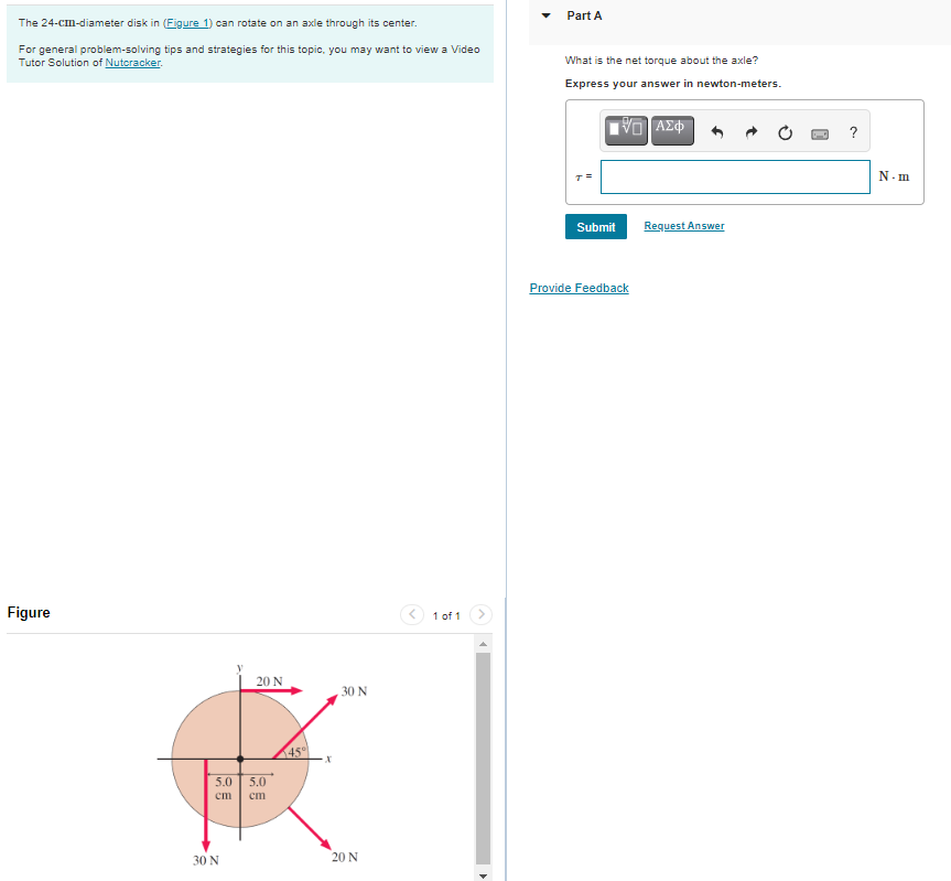 Solved Part A The 24-cm-diameter disk in Figure 1) can | Chegg.com