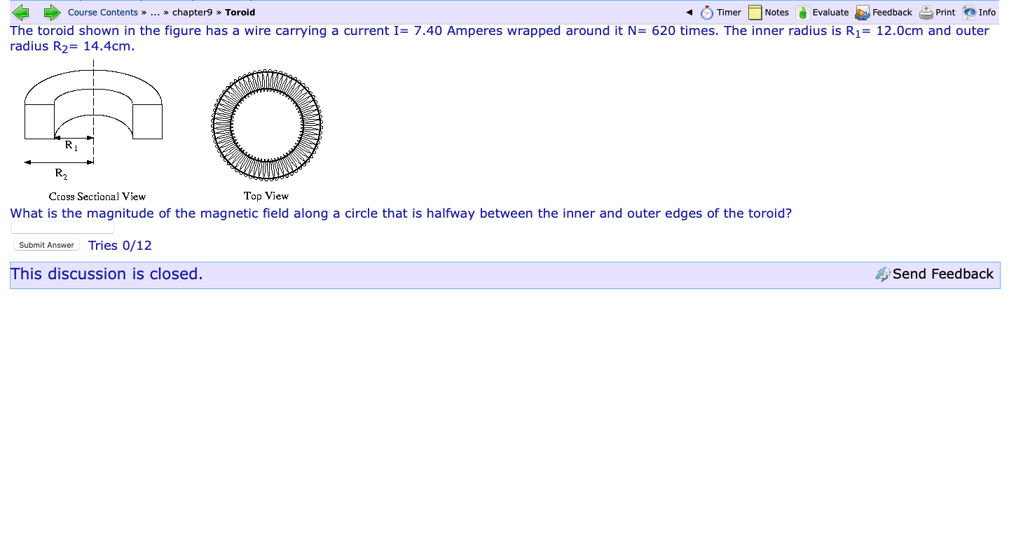 Solved Course Contents >> ... >> chapter9 >> Toroid Timer | Chegg.com