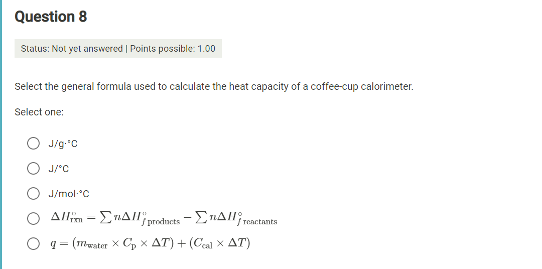 Solved Question 8 Status: Not yet answered | Points | Chegg.com