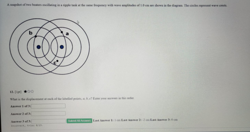 Solved A snapshot of two beaters oscillating in a ripple | Chegg.com