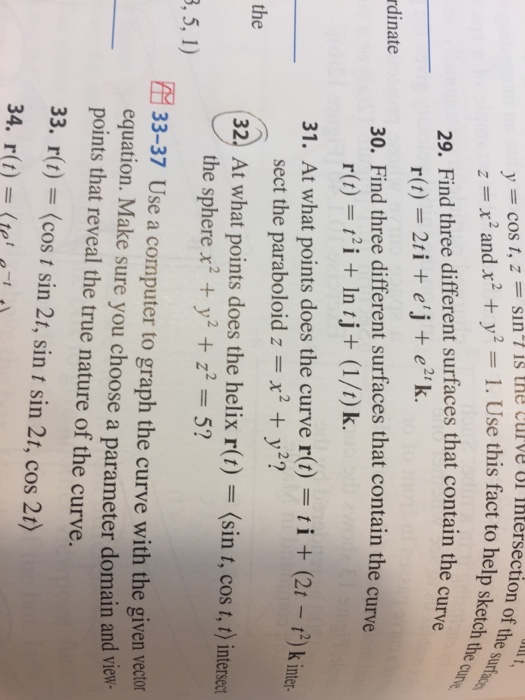 Solved Find three different surfaces that contain the curve | Chegg.com