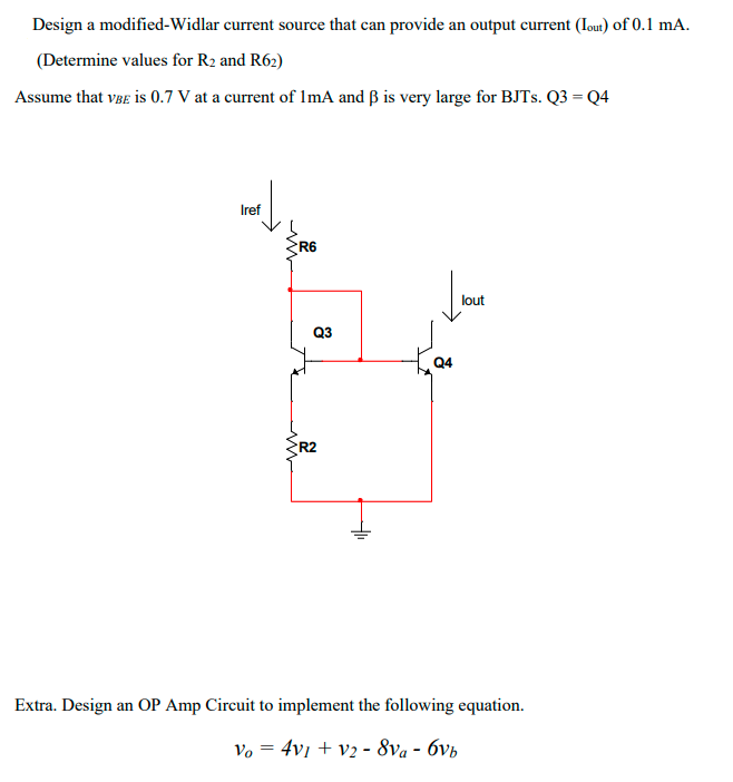 Solved Design a modified-Widlar current source that can | Chegg.com