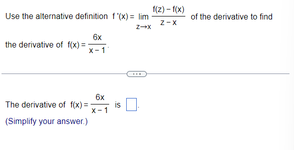 Solved Use the alternative definition | Chegg.com
