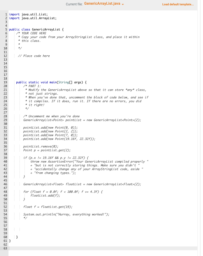 Solved 5.12 ﻿Lab 9 - ﻿GenericArrayListModule 4: Lab 9 - | Chegg.com